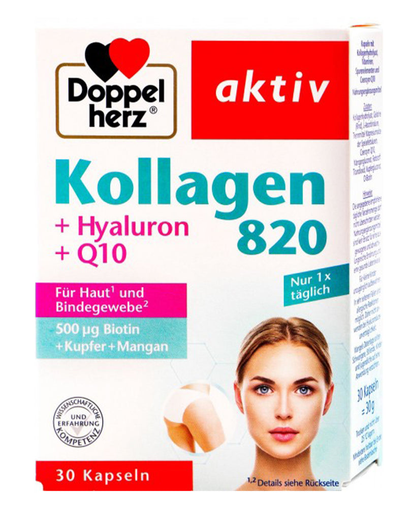 Doppel Herz Kollagen 820 + Hyaluron + Q10 * 30 – Pharmawest